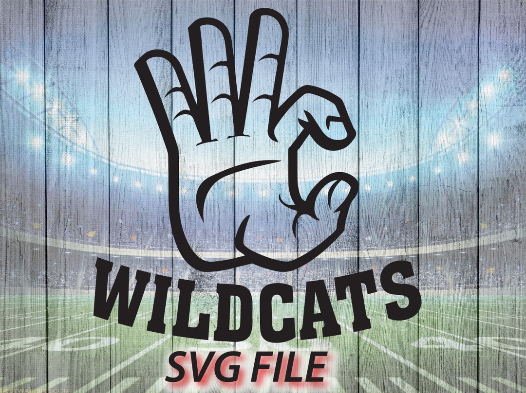 Wildcats Hand Sign Simple Design Svg File Clipart Vector for Cricut for ...