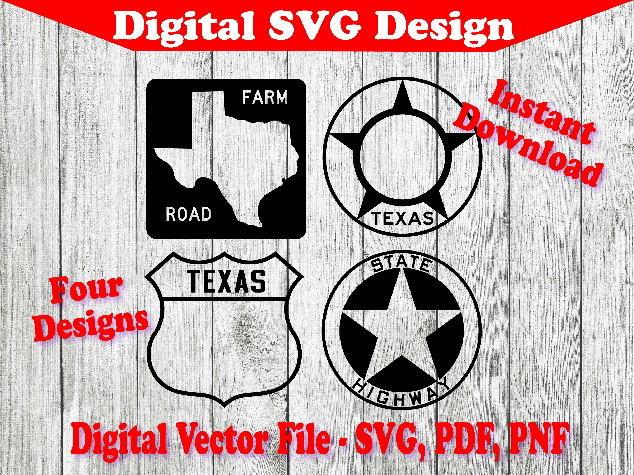 Texas Highway Sign Graphics 4 Designs Texas State SVGs Vintage | Etsy