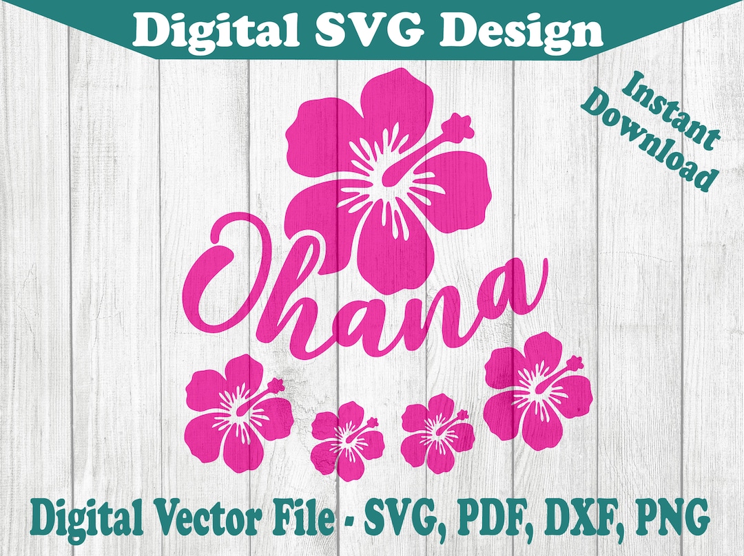Ohana Hawaiian Family Design SVG Cut File - Clipart - Vector - for ...