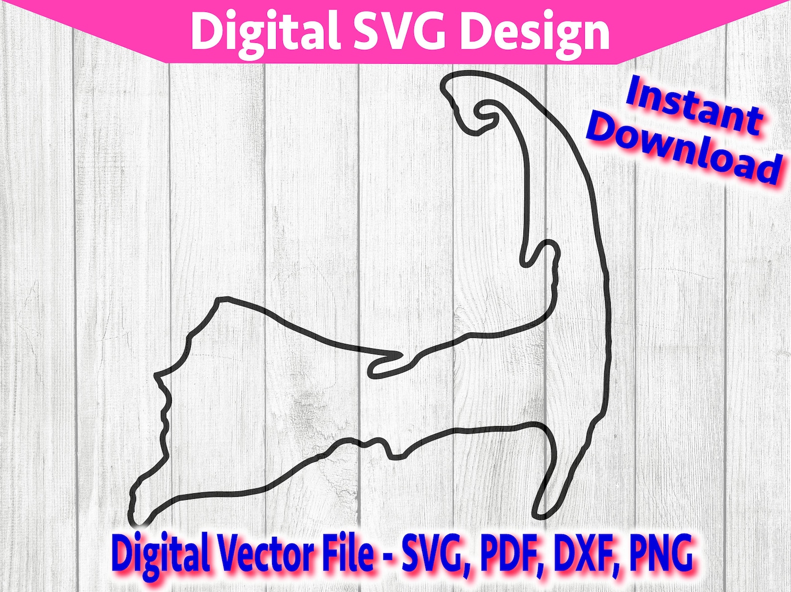 Cape Cod Outline Map Design SVG Instant Download Vector Cricut - Etsy ...