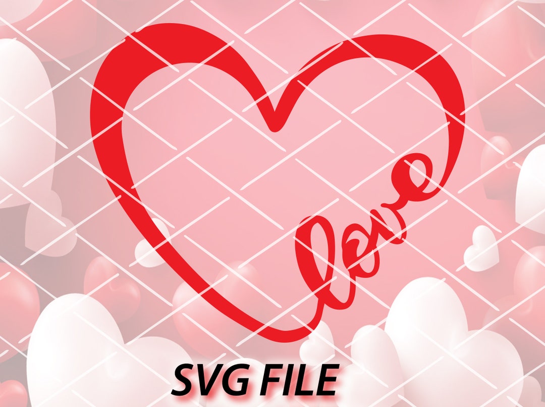 Script Love Heart Valentines Day Svg File Valentine - Etsy France