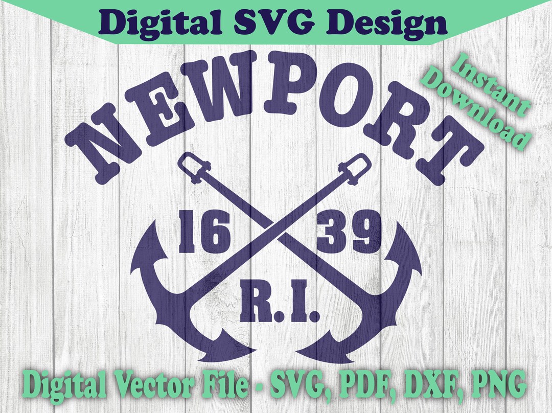 Newport Rhode Island Crossed Anchor SVG – Nautical Design (digital ...