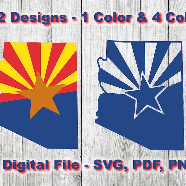 Arizona State Flag Svg - Etsy