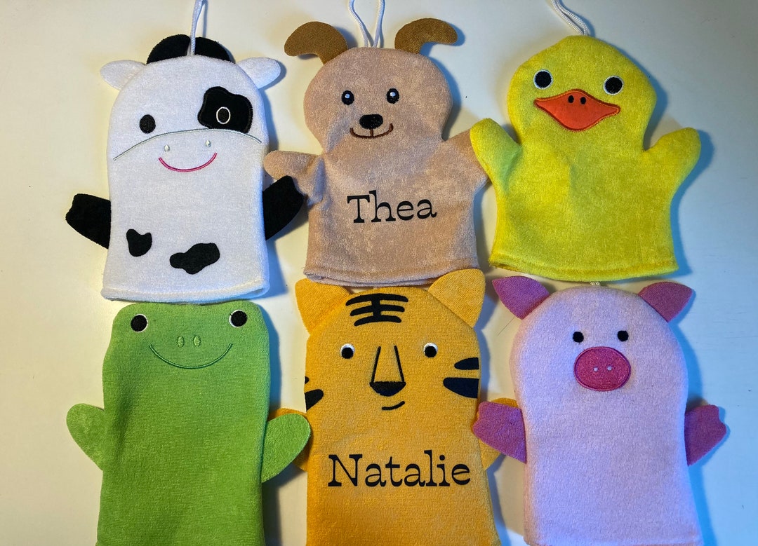 Personalized Animal Bath Puppet - Etsy