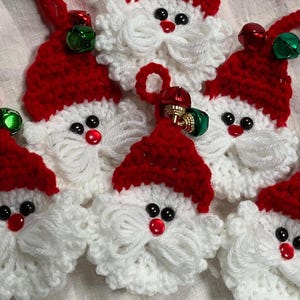 Crochet Santa Ornaments Set of Three-handmade! - Etsy