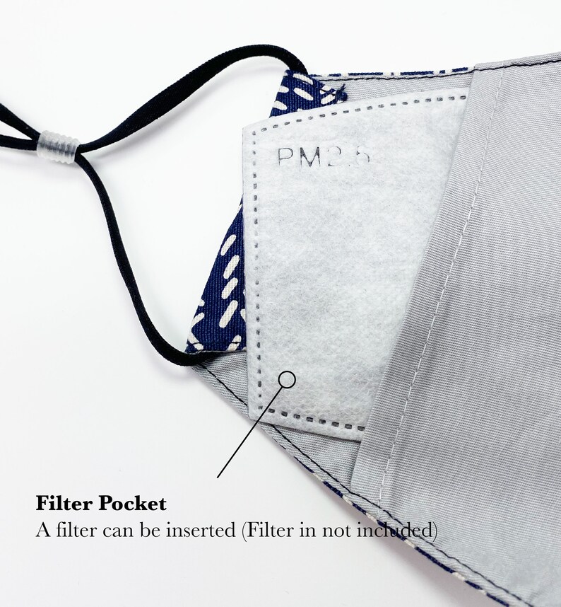 SHIP NEXT DAY 3-layered Cotton Face Mask With Filter Pocket - Etsy