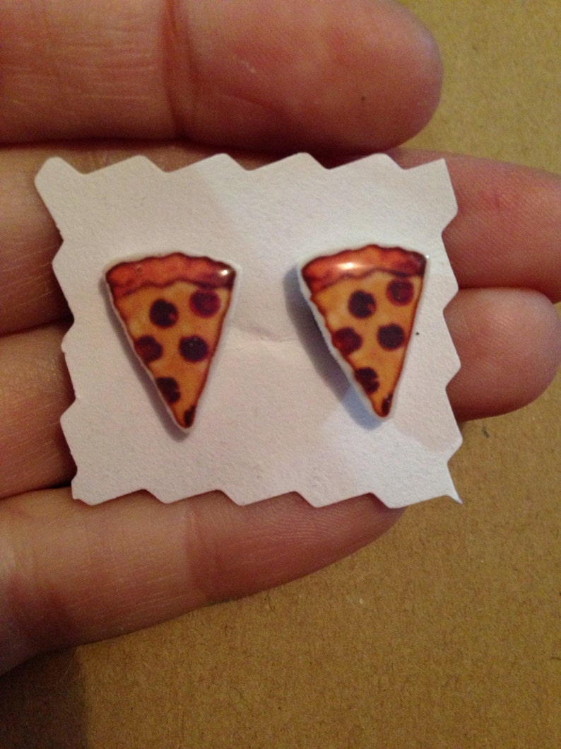 IPhone Emoji pepperoni Pizza Stud Earrings Post Earrings - Etsy