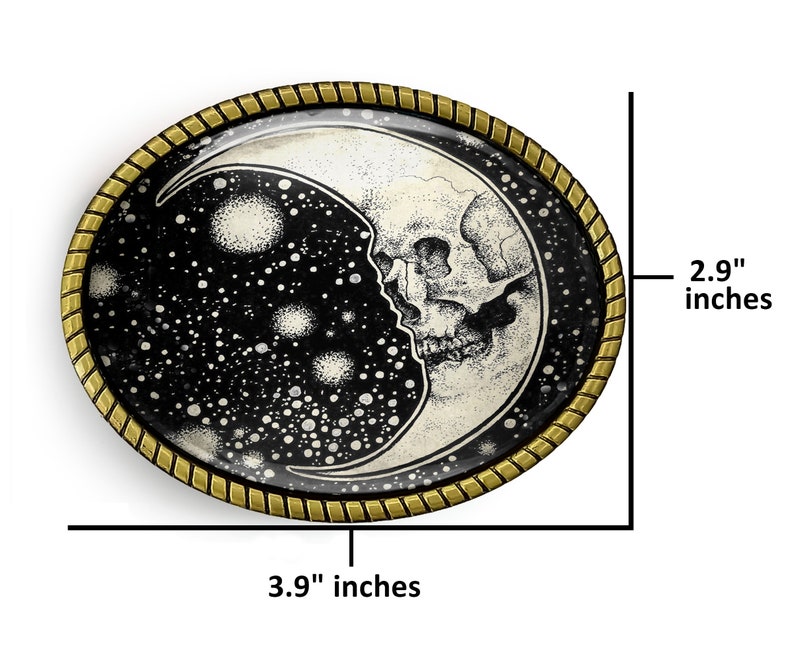 Esoteric Belt Buckle - Gothic Moon Celestial Astrology Handmade Buckle ...