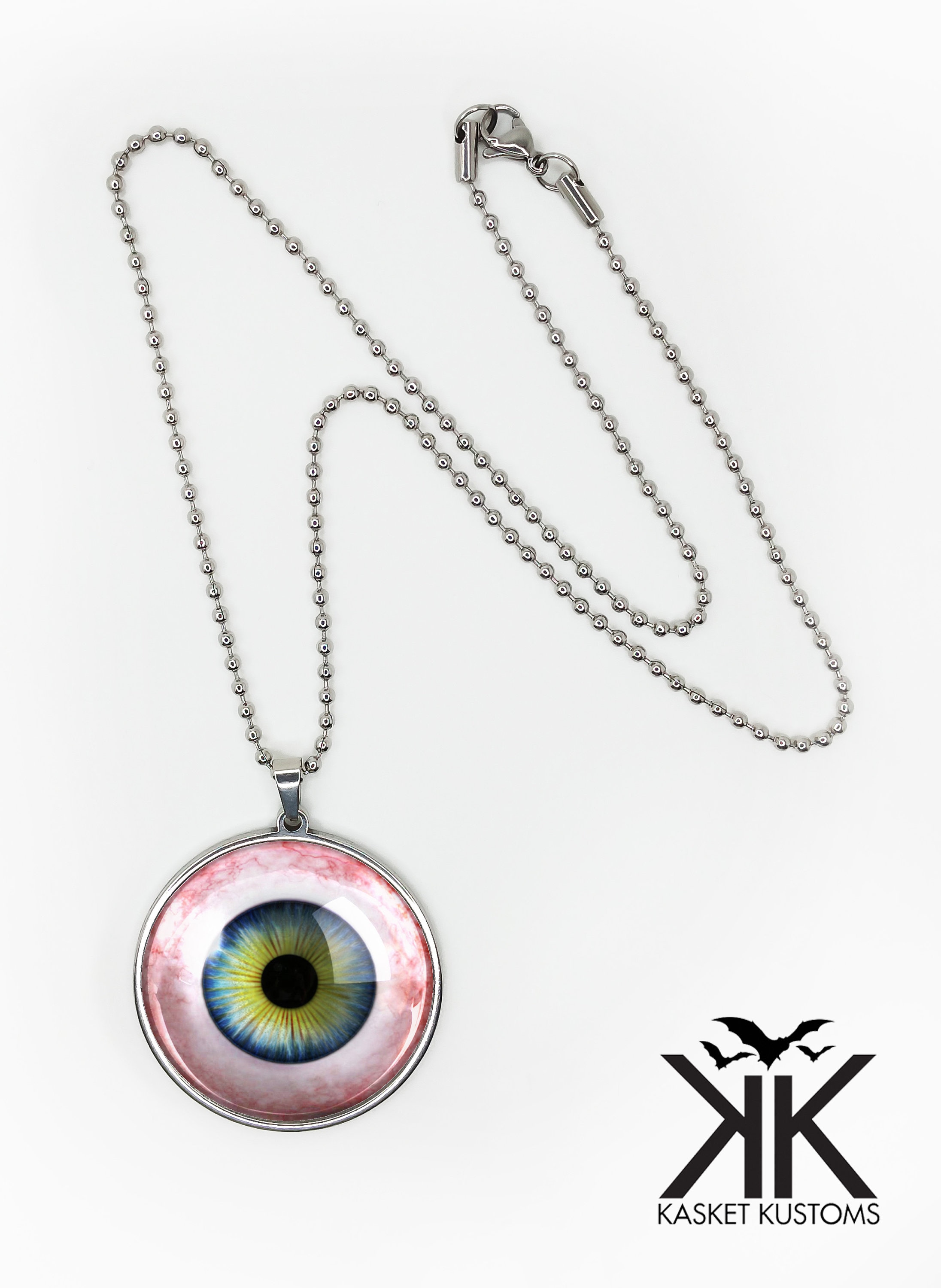 Large Human Eyeball Pendant - Realistic Blue Eye Handmade Silver ...