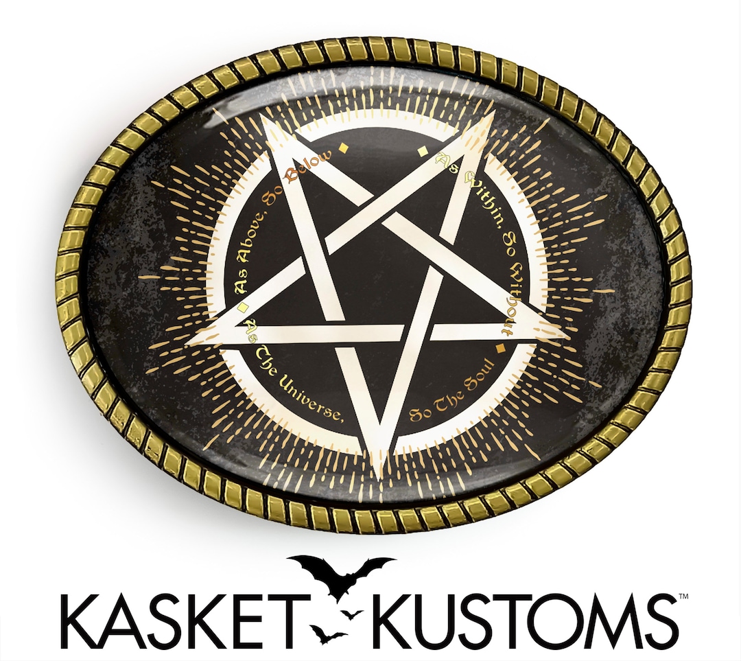 Hermetic Pentagram Belt Buckle - Ancient Esoteric Inscription Buckle ...