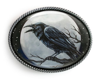 Vintage Raven Belt Buckle - Etsy