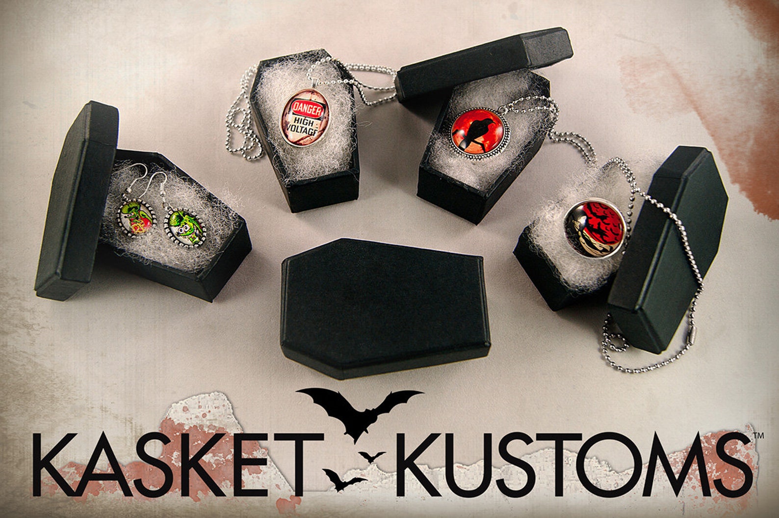 20 Coffin Gift Jewelry Boxes Casket Shaped Spooky Black Box With Filler ...