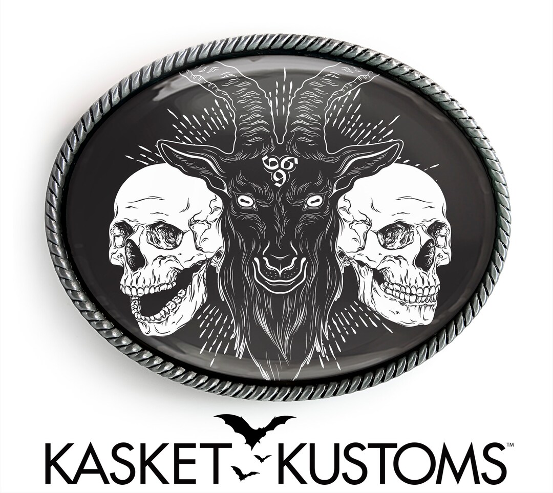 Baphomet Belt Buckle - Satanic Goat Head Occult Witchcraft Buckle - 812 ...