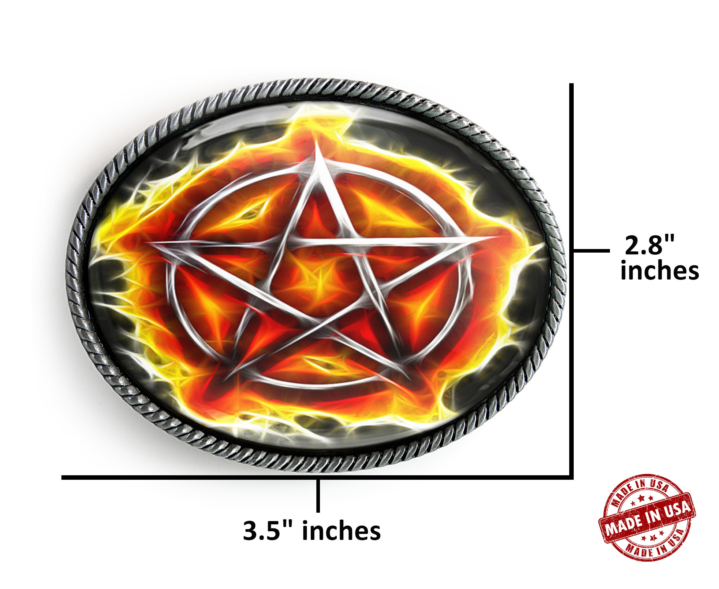 Flaming Pentagram Belt Buckle Gothic Occult Pentacle Antique - Etsy