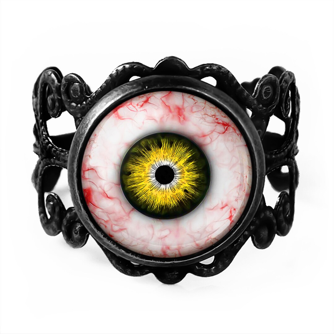 Exorcist Eyeball Ring Bloodshot Monster Eye Filigree Ring 54-2-E - Etsy