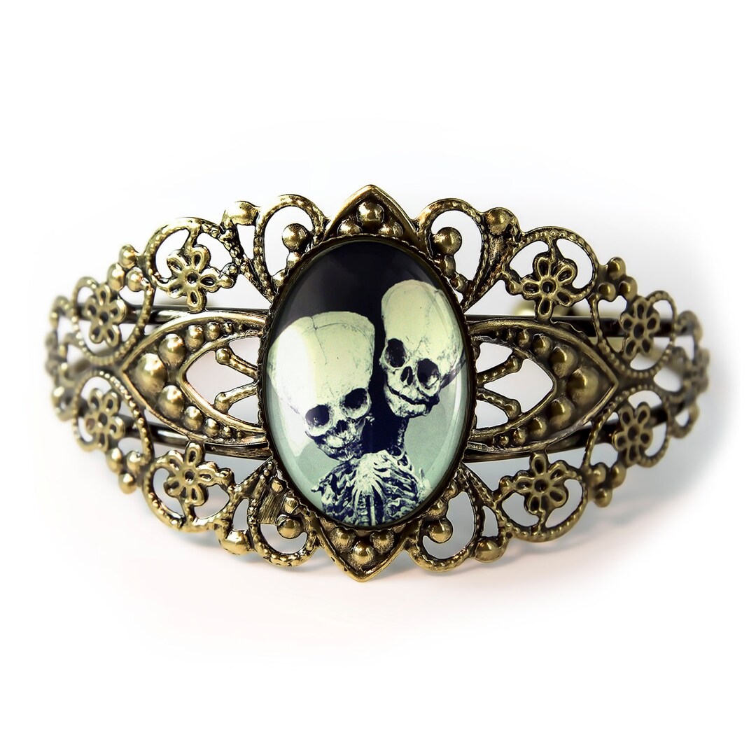 Antique Bronze Conjoined Twins Fetus Filigree Freak Show Oddity Cuff ...
