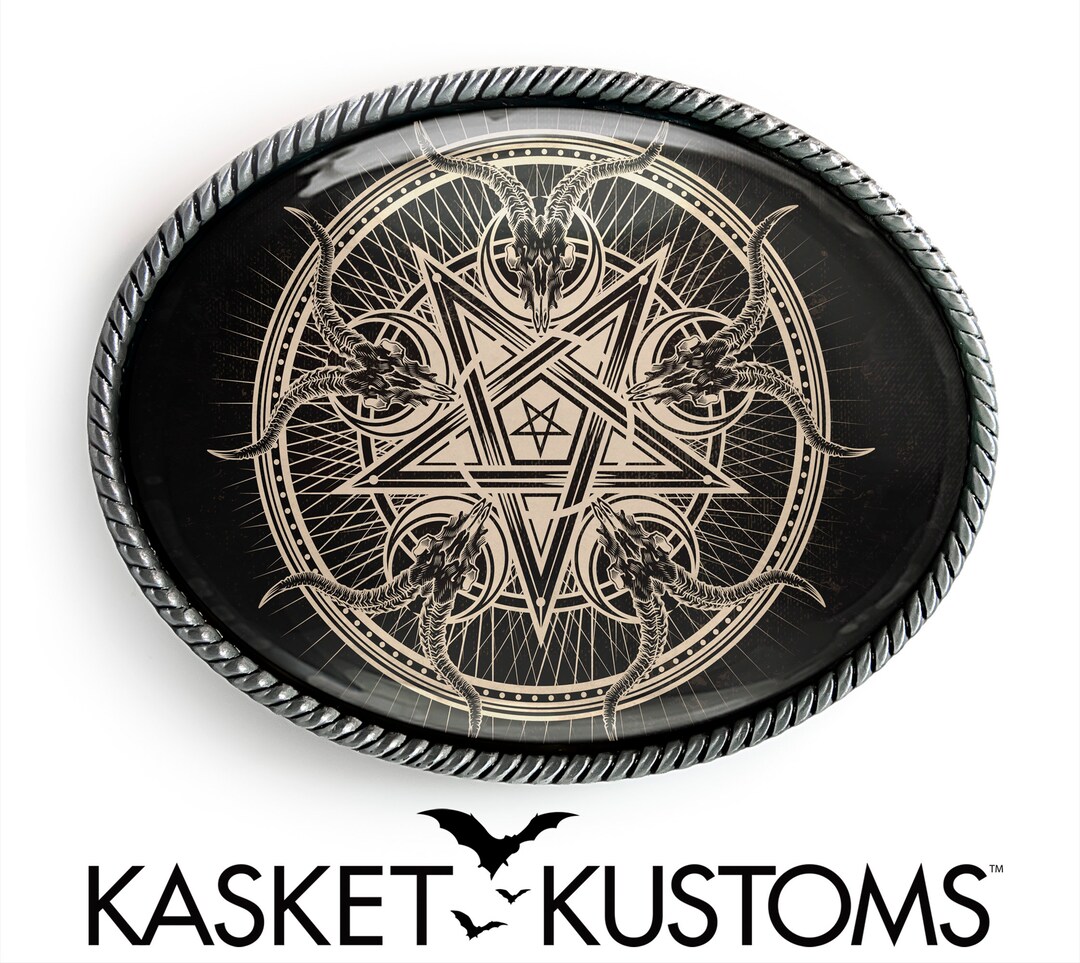 Inverted Pentagram Belt Buckle Baphomet Goat Head Witchcraft Buckle 920 ...