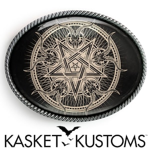 Inverted Pentagram Belt Buckle - Baphomet Goat Head Witchcraft Buckle ...