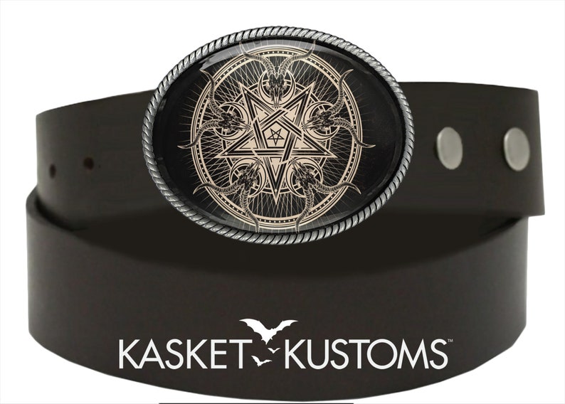Inverted Pentagram Belt Buckle Baphomet Goat Head Witchcraft - Etsy