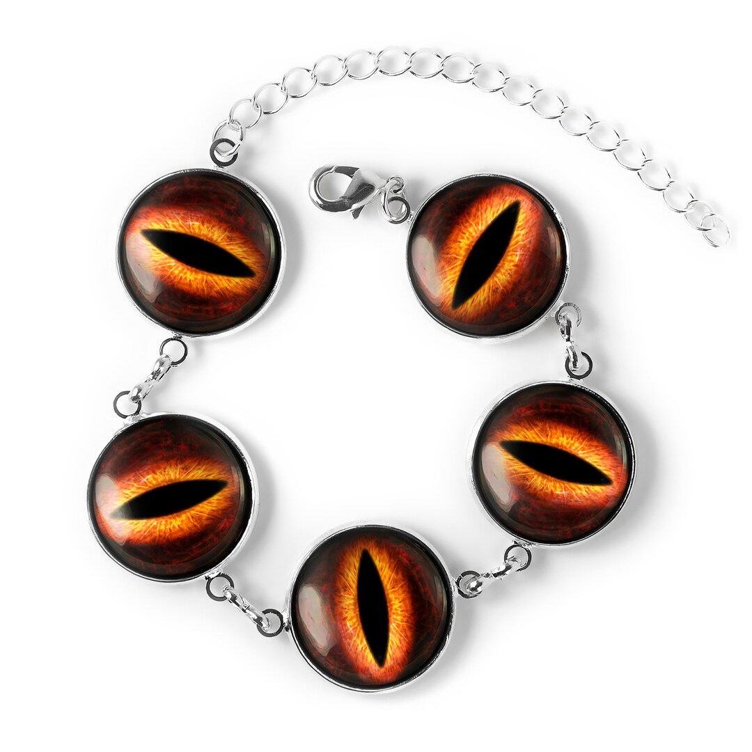 Red Devil Eyeball Bracelet - Monster Eyes Silver Charm Bracelet - SRCB ...