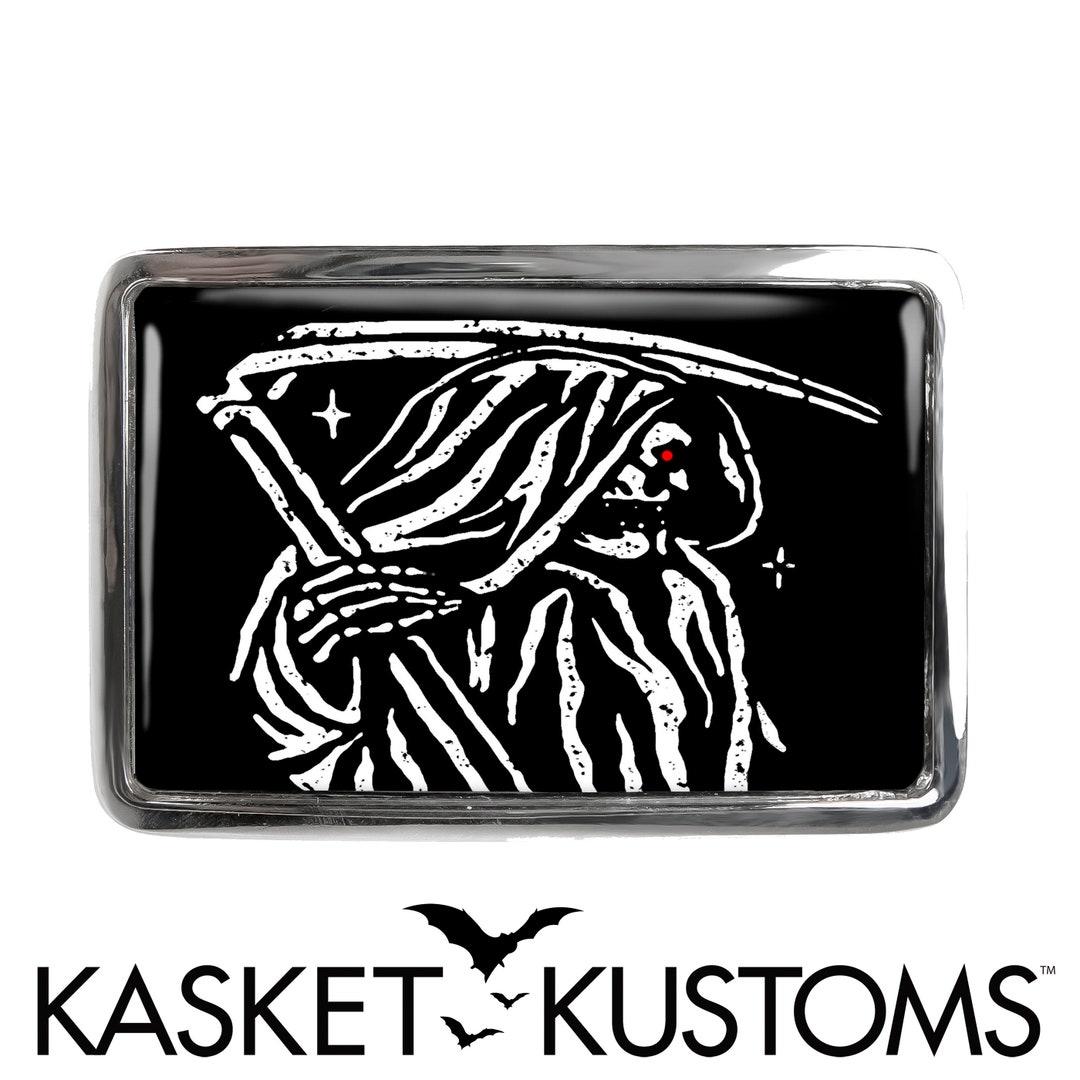 Grim Reaper Belt Buckle - Gothic Death Skeleton Handmade Belt Buckle ...