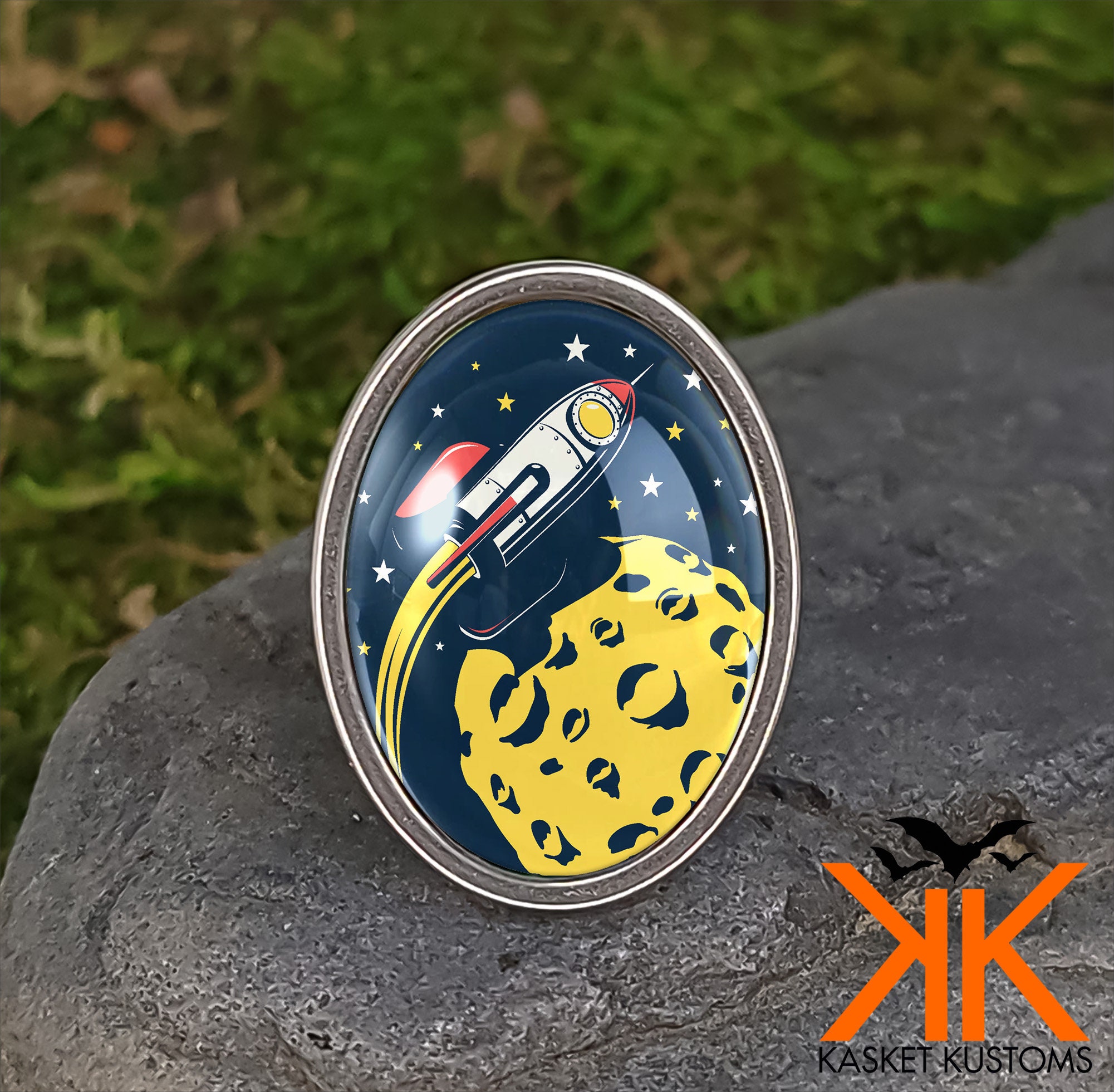 Retro Rocket Ring Sci-fi Spaceship Outer Space Handmade - Etsy