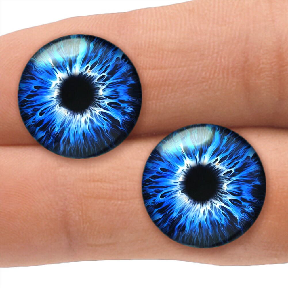 18mm Blue Eyeballs Glass Doll Eyes Human Animal Taxidermy Cabochon ...