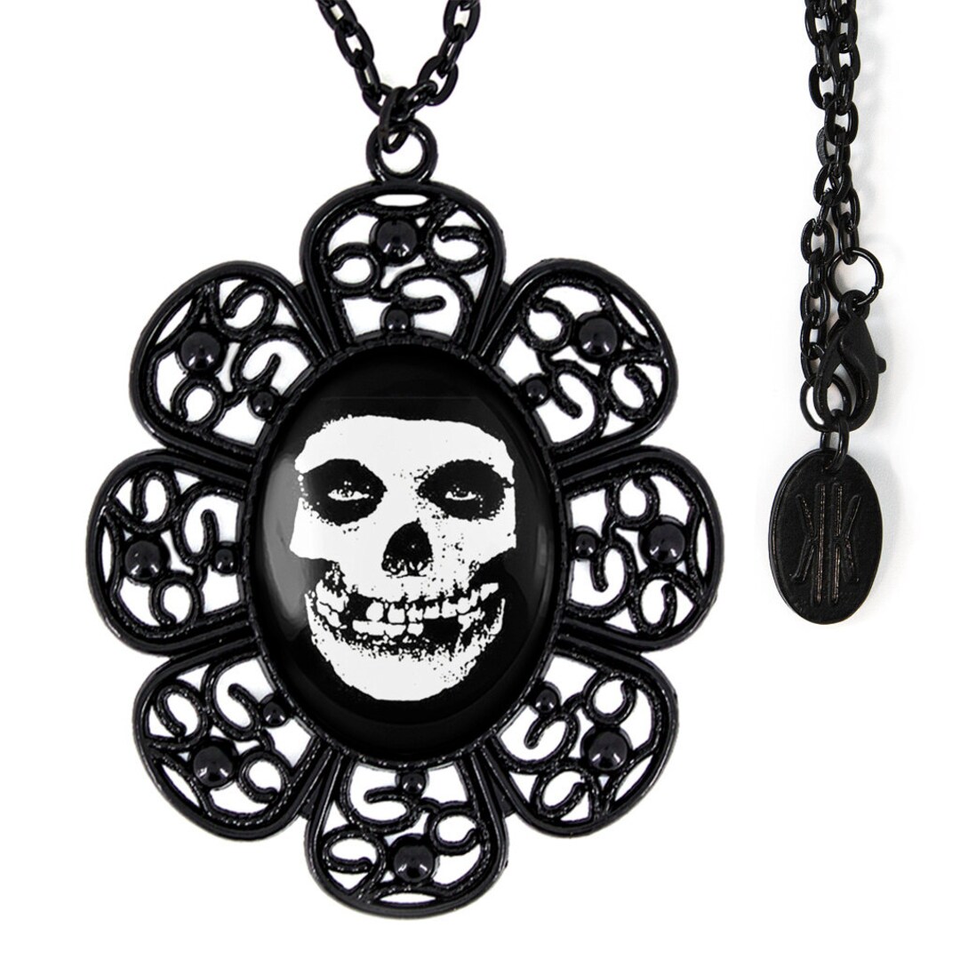Misfits Filigree Necklace - Crimson Skull Glenn Danzig Glass Horror ...