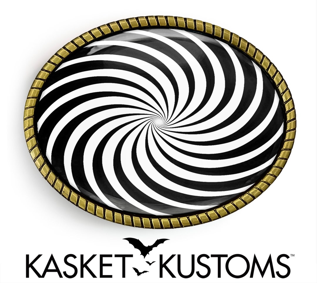 Hypnotic Belt Buckle - Sci-fi Spiral Optical Illusion Gold or Silver ...