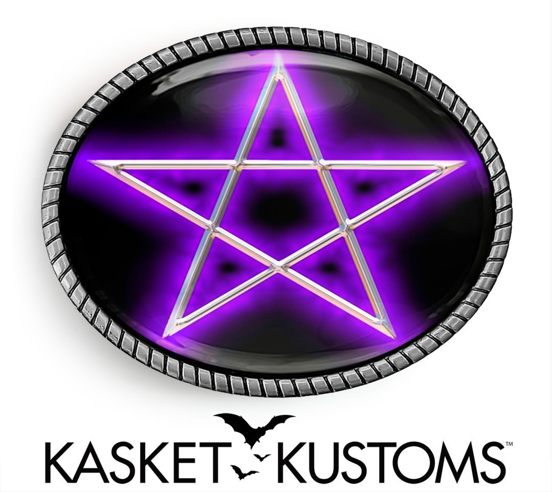 Gothic Pentagram Belt Buckle - Purple Pentacle Occult Symbol Belt ...