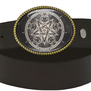 Inverted Pentagram Belt Buckle - Baphomet Goat Head Witchcraft Buckle ...