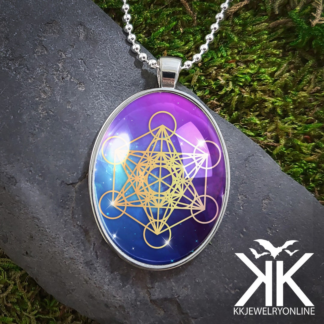 Sacred Geometry Pendant - Metatrons Cube Silver Celestial Handmade ...