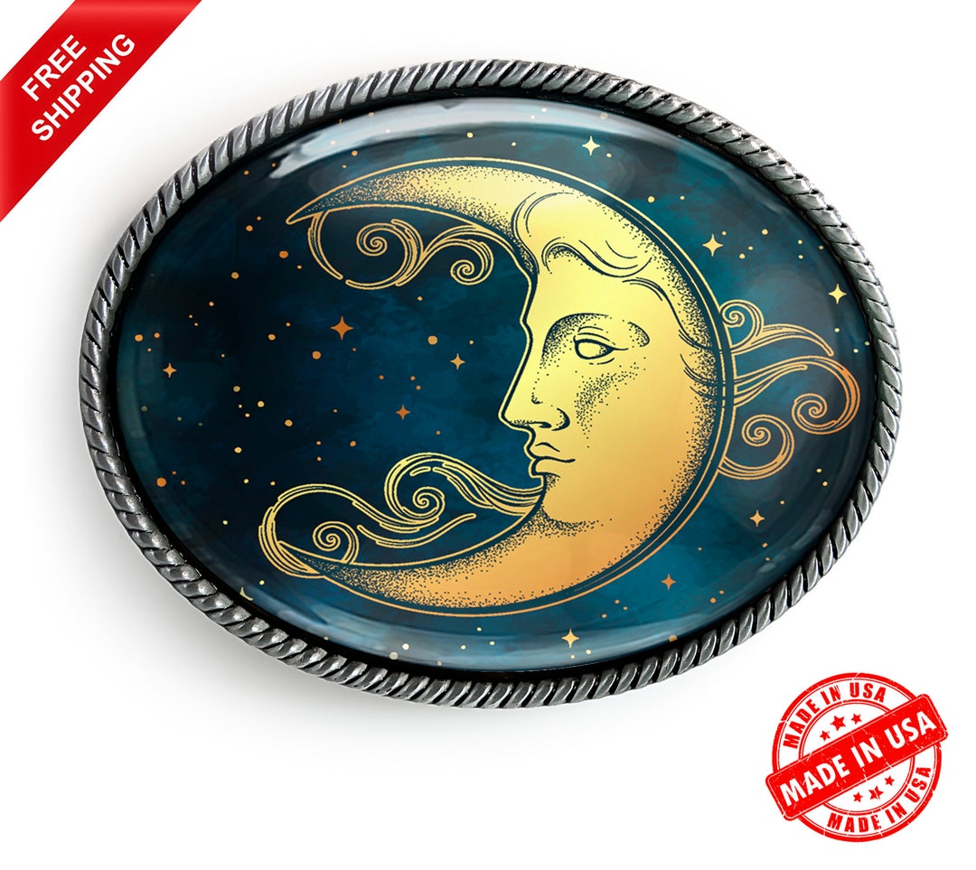 Mystic Crescent Moon Belt Buckle Esoteric Celestial Handmade - Etsy