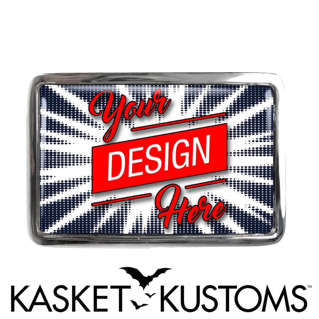 Custom Belt Buckle - Personalized Image Design Shiny Chrome Rectangle ...