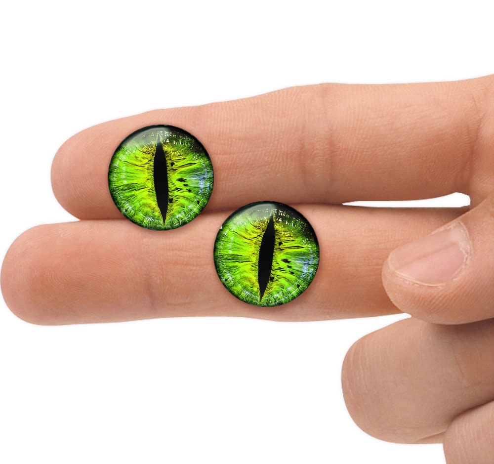 Green Lizard Eyes 18mm Glass Animal Taxidermy Eyeballs Fantasy Jewelry ...