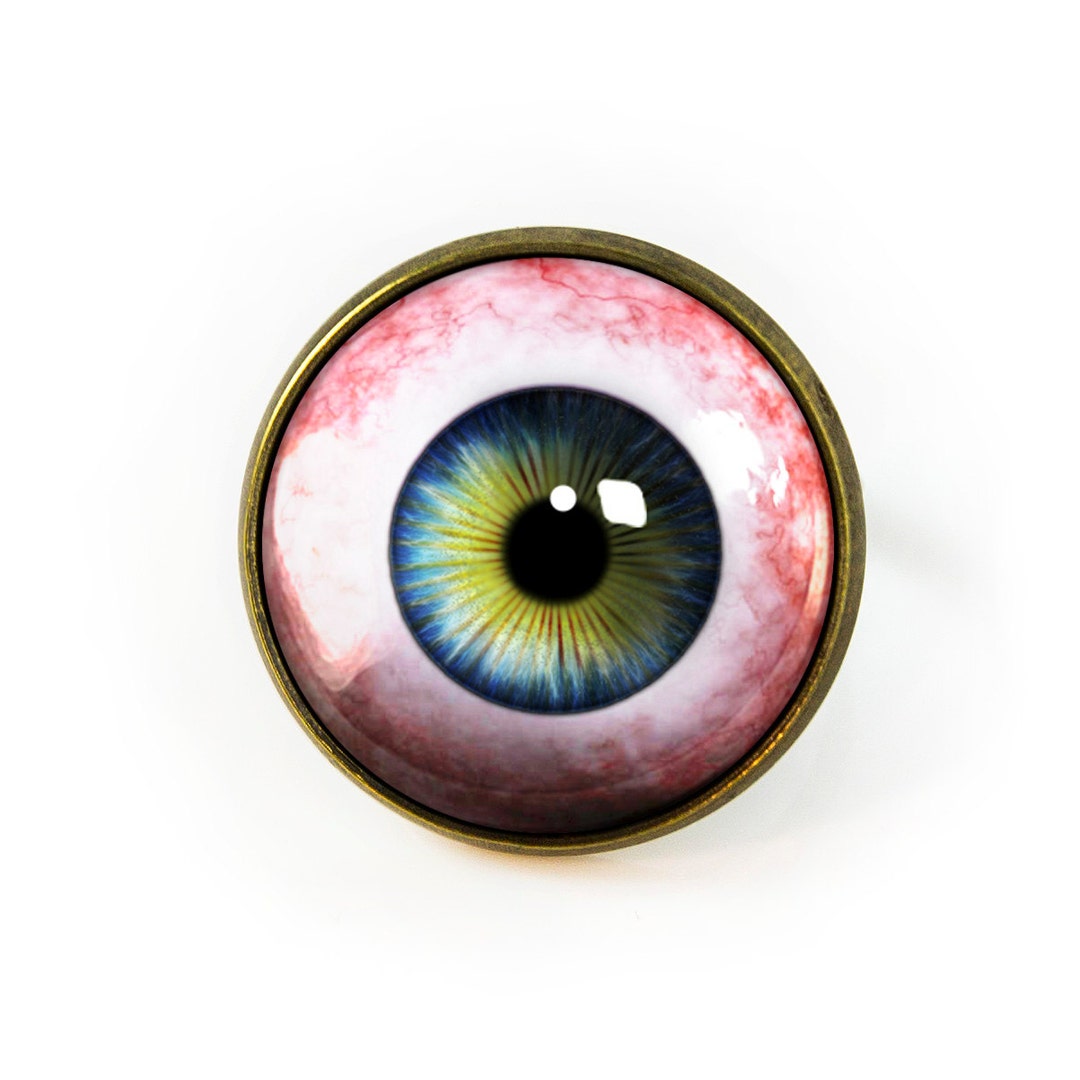 Antique Bronze Human Eyeball Taxidermy Handmade Glass Eye Oddity Ring ...