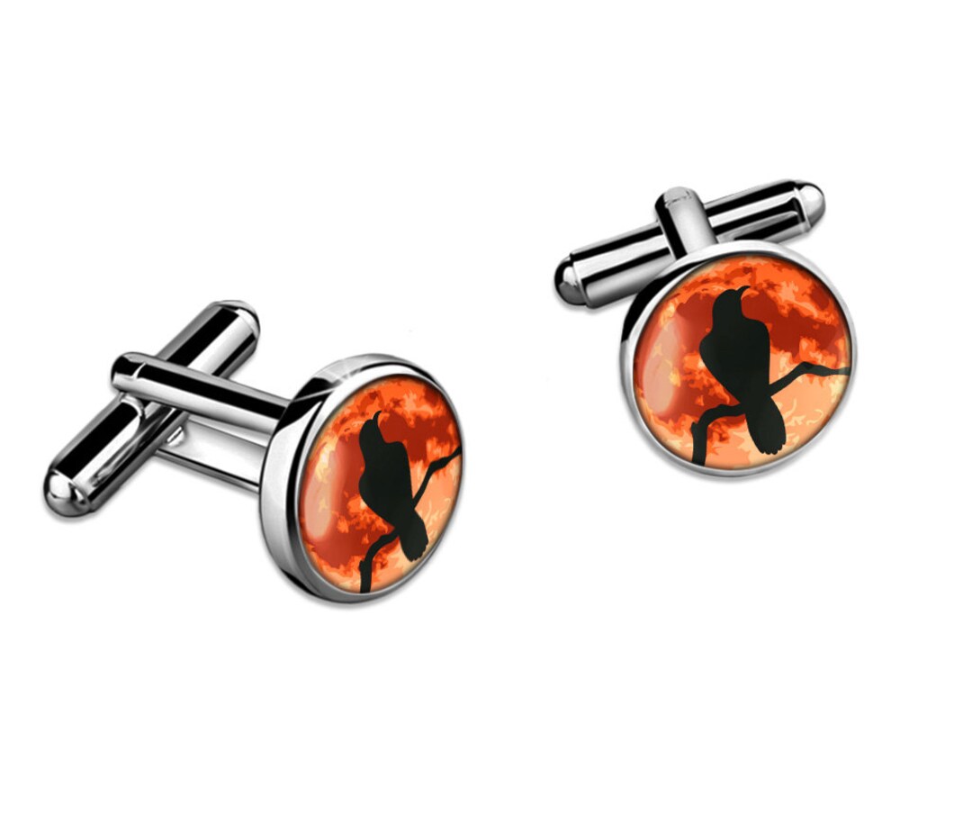 Silver Raven Nevermore Gothic Horror Cufflink Set W/ Box 95-SRC - Etsy