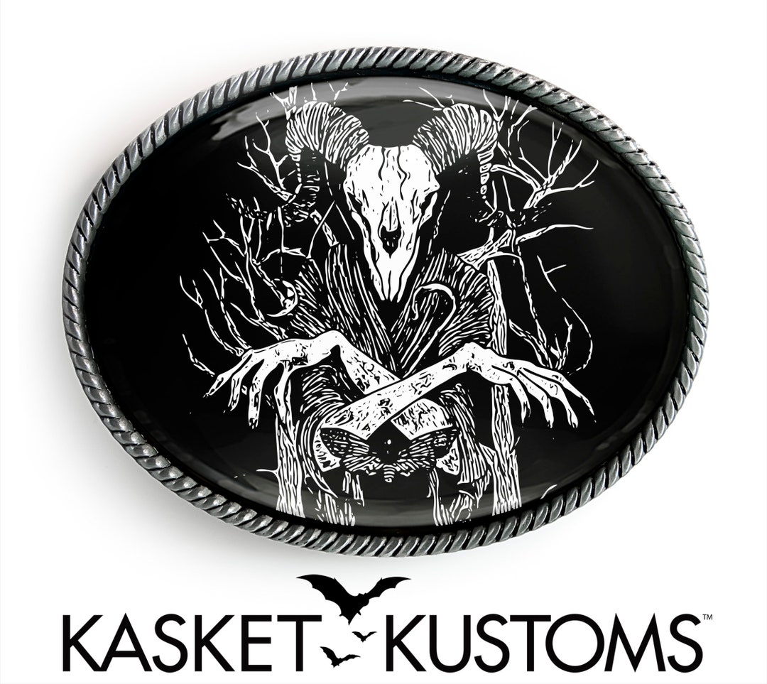 Baphomet Belt Buckle - Satanic Gothic Occult Witchcraft Oval Buckle ...