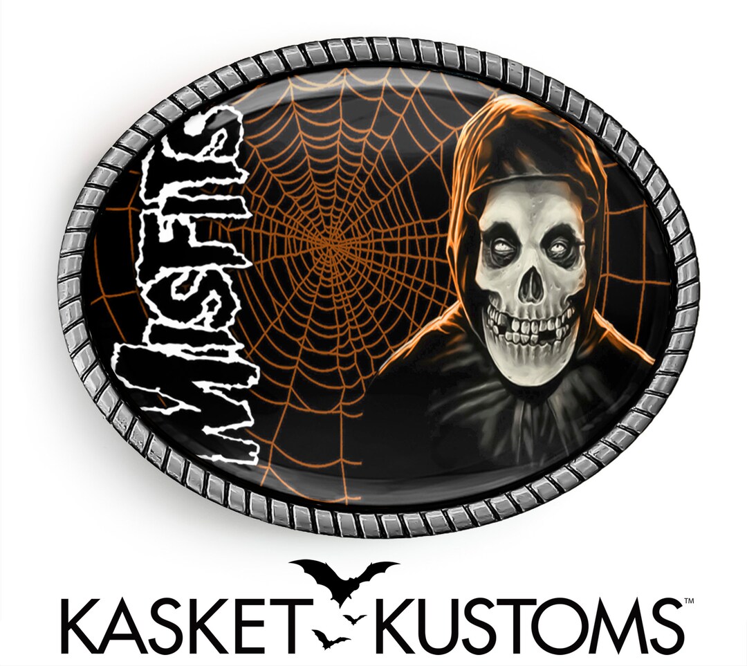 Misfits Horror Belt Buckle - Punk Rock Music Crimson Skull Silver or ...