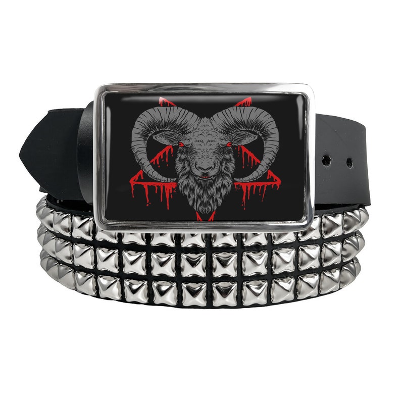 Baphomet Belt Buckle - Inverted Pentagram Satanic Belt Buckle - 945-4 ...