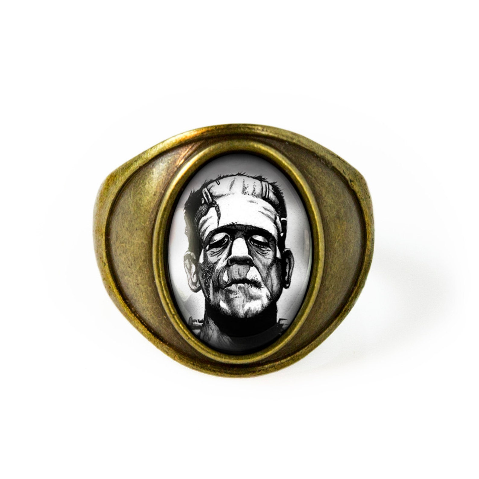 Gothic Frankenstein Universal Horror Monster Icon Antique Bronze Size 7 ...