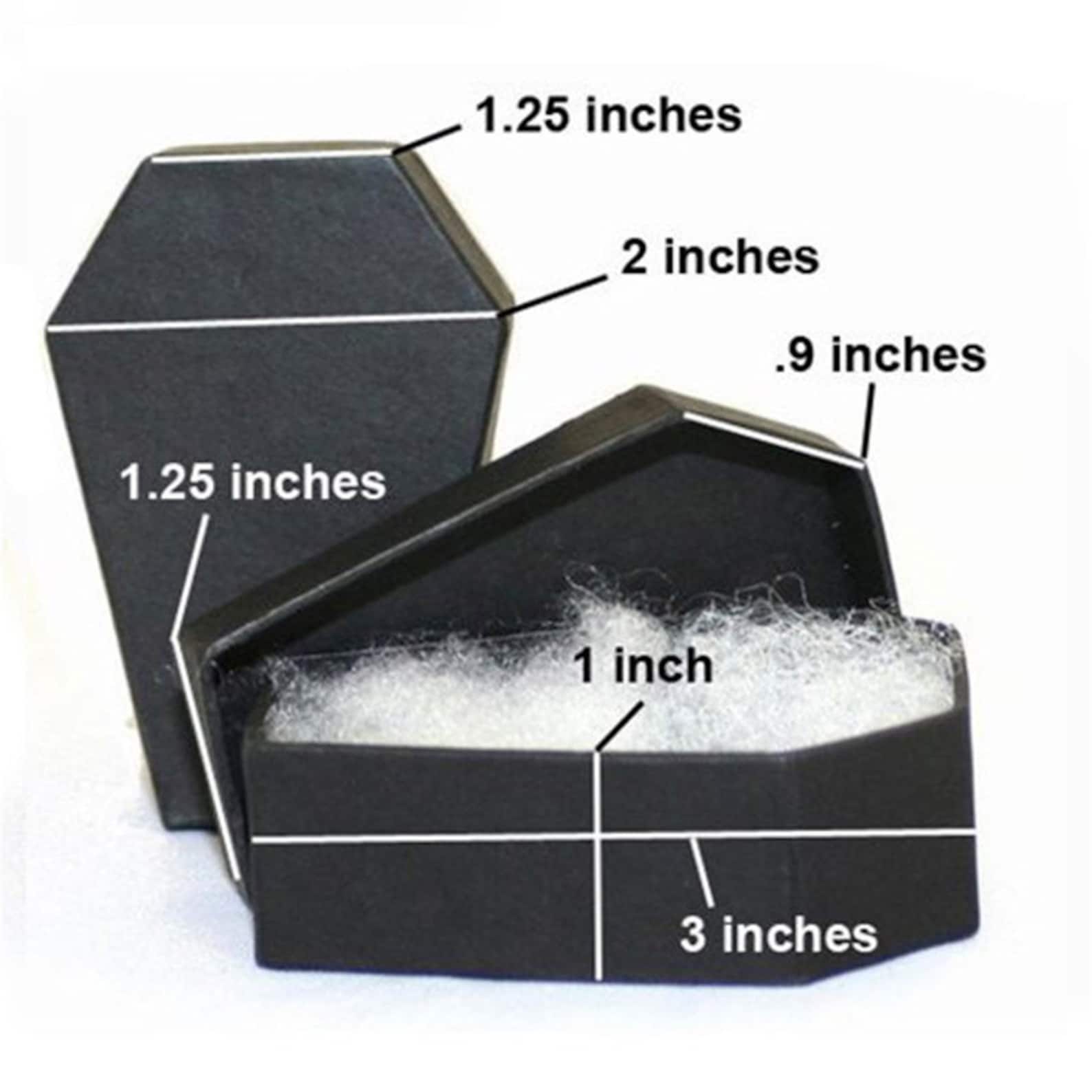 20 Coffin Gift Jewelry Boxes Casket Shaped Spooky Black Box With Filler ...