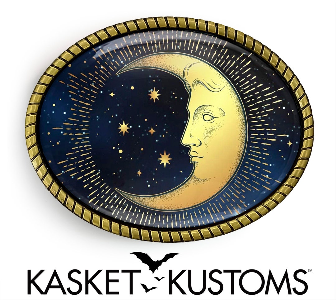 Celestial Moon N Stars Belt Buckle - Handmade Artisan Accessory - 615 ...