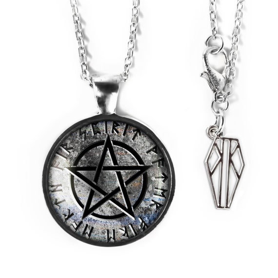 Men Wiccan Pentagram Necklace Pendant 316L Stainless Steel, 50% OFF