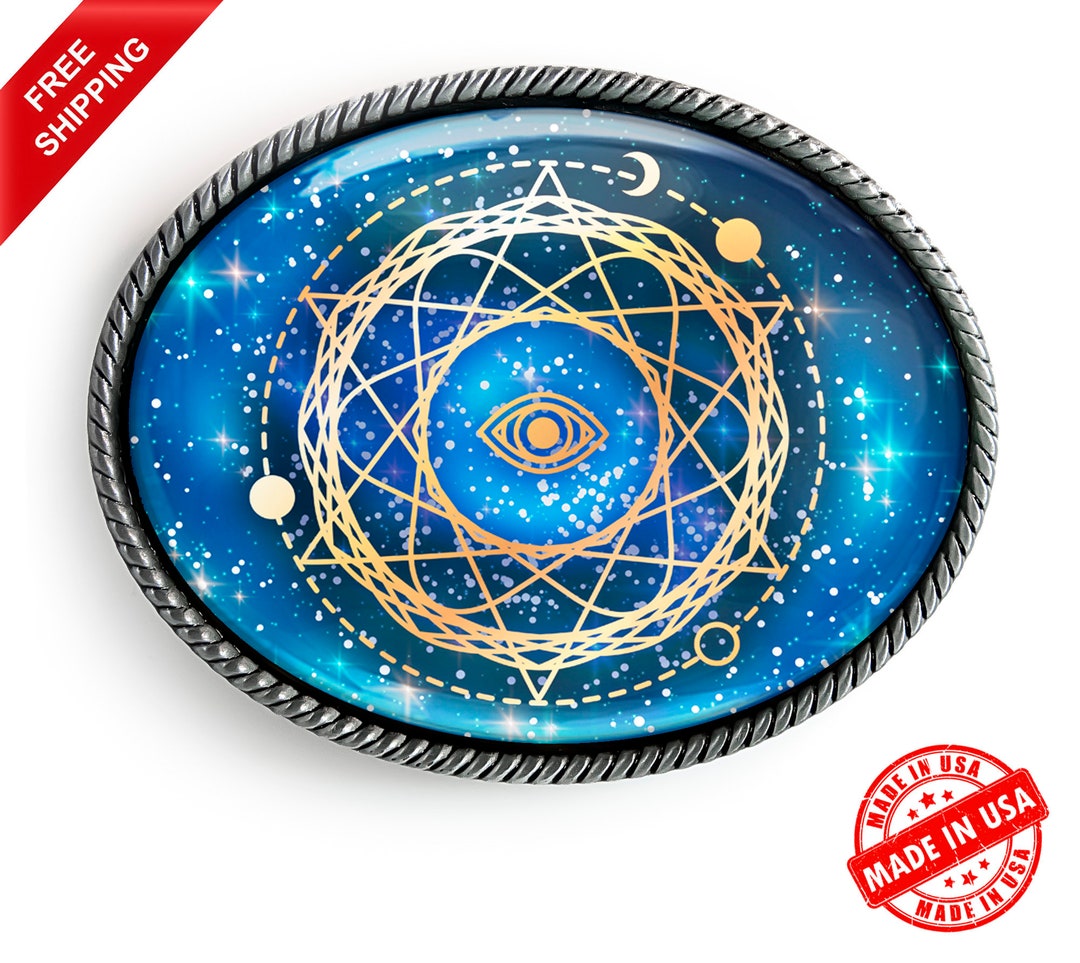 Sacred Geometry Belt Buckle Esoteric Celestial Evil Eye - Etsy