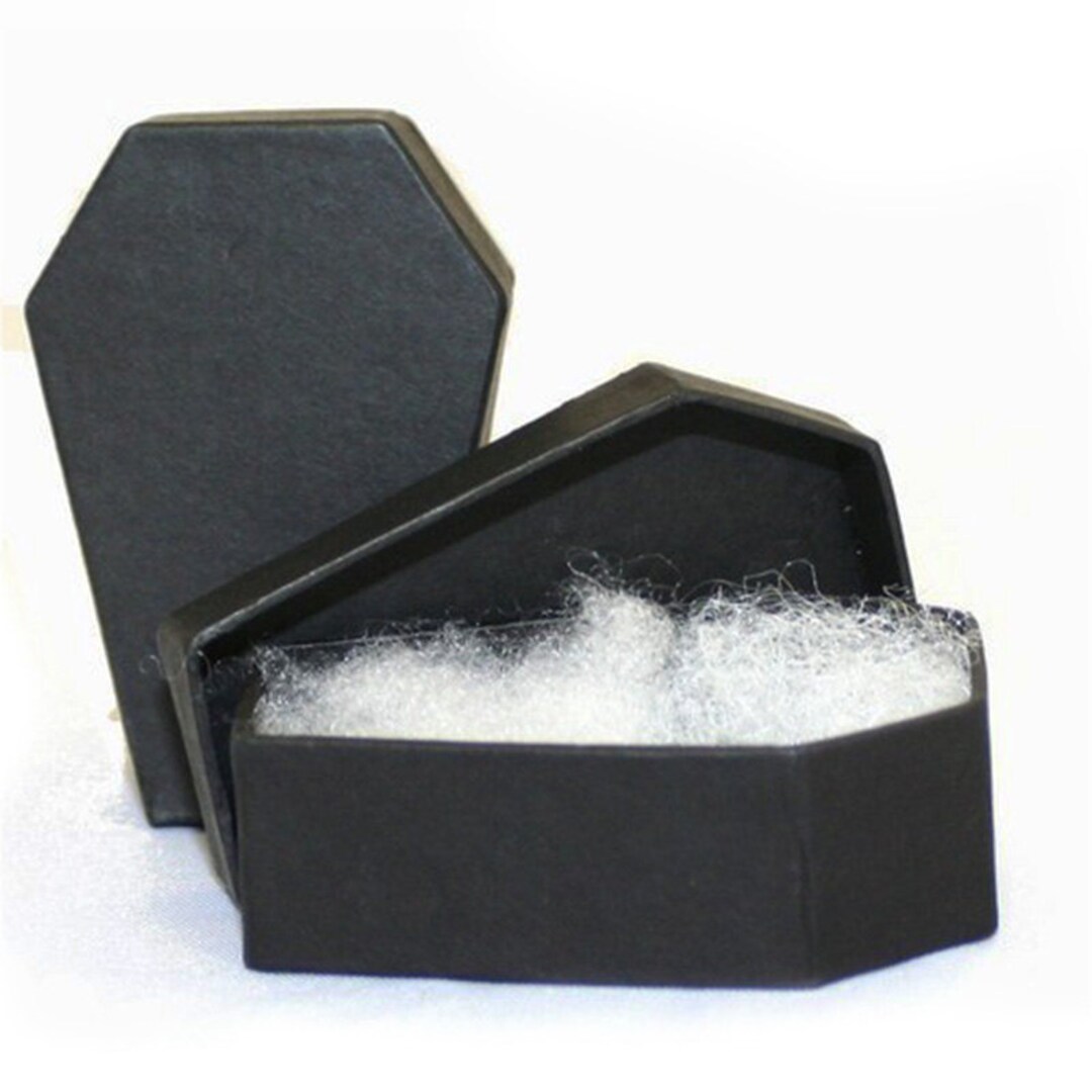 20 Coffin Gift Jewelry Boxes Casket Shaped Spooky Black Box With Filler ...
