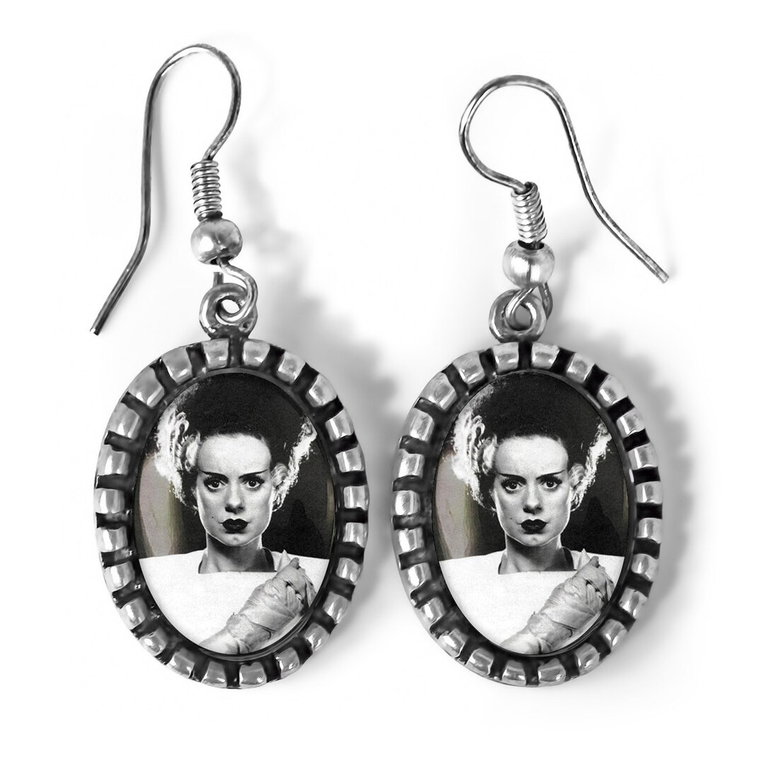 Gothic Bride of Frankenstein Universal Horror Icon Oval Antique Silver ...