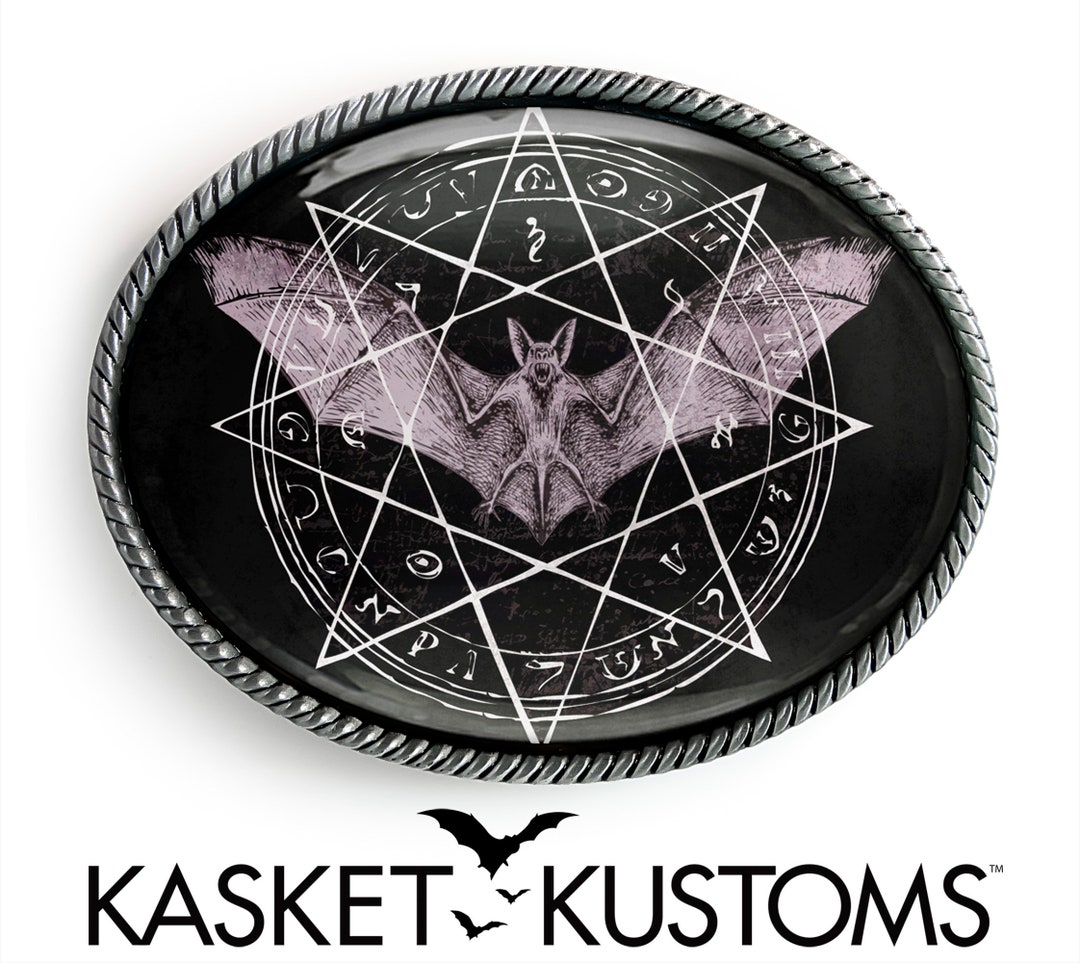 Occult Bat Belt Buckle Gothic Esoteric Pentagram Symbol - Etsy