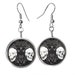 Baphomet Earrings - 666 Goat and Skull Satanic Occult Silver Drop ...