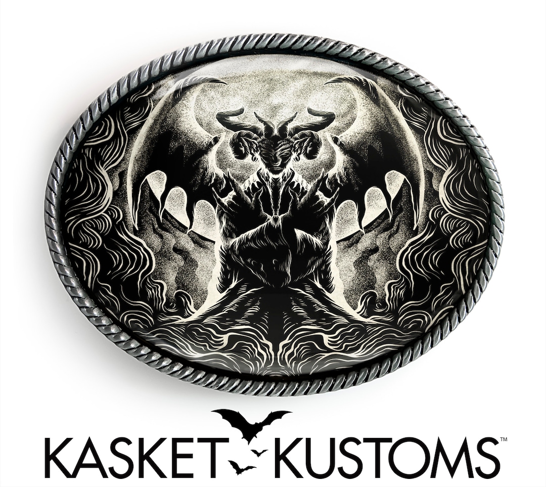 Baphomet Belt Buckle - Satanic Gothic Occult Witchcraft Handmade Mens ...